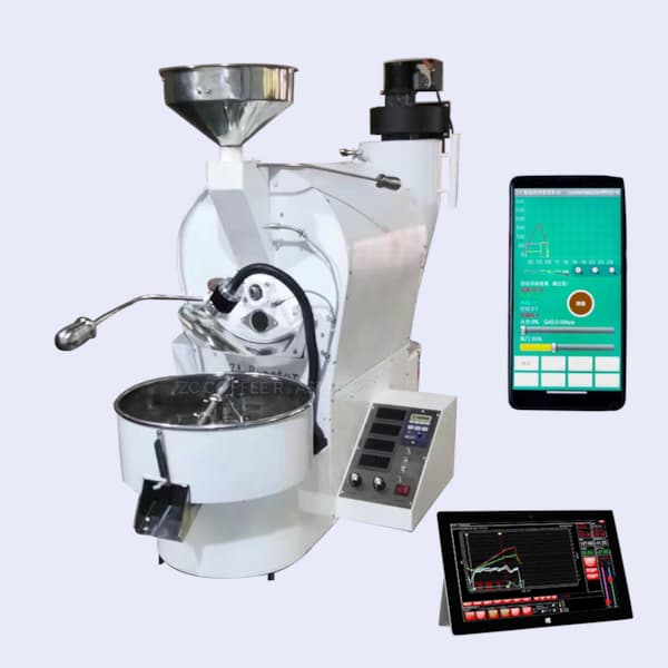 Automatic 4.5 lb Coffee Bean Roaster Commercial Drumroaster 2Kg - ZC COFFEE